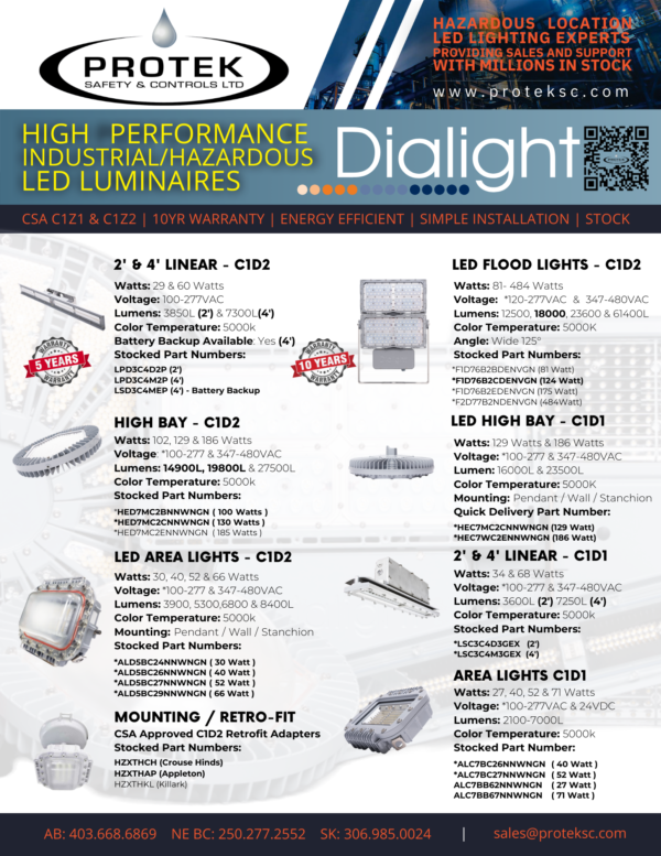 Dialight Hazardous Location LED Lighting - Protek Safety & Controls Ltd
